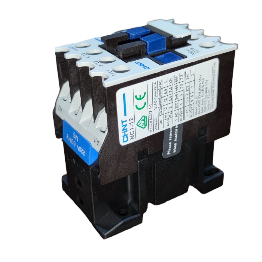 Chint Magnetic Contactor 25A 220V 1NO NC1-1210 Rated Operated Current ...