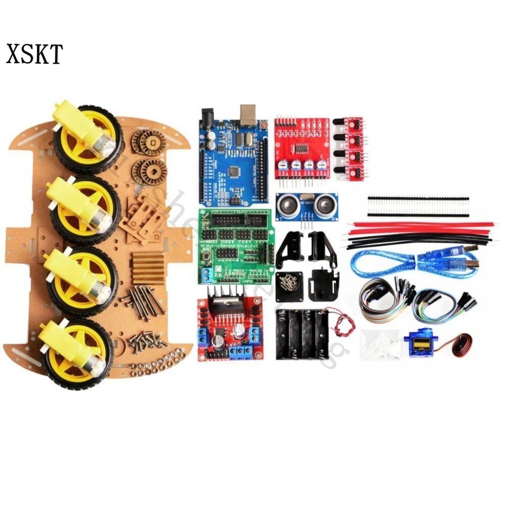 4WD Smart Robot Car Chassis Kit For UNO R3 CH340 with USB Cable with ...