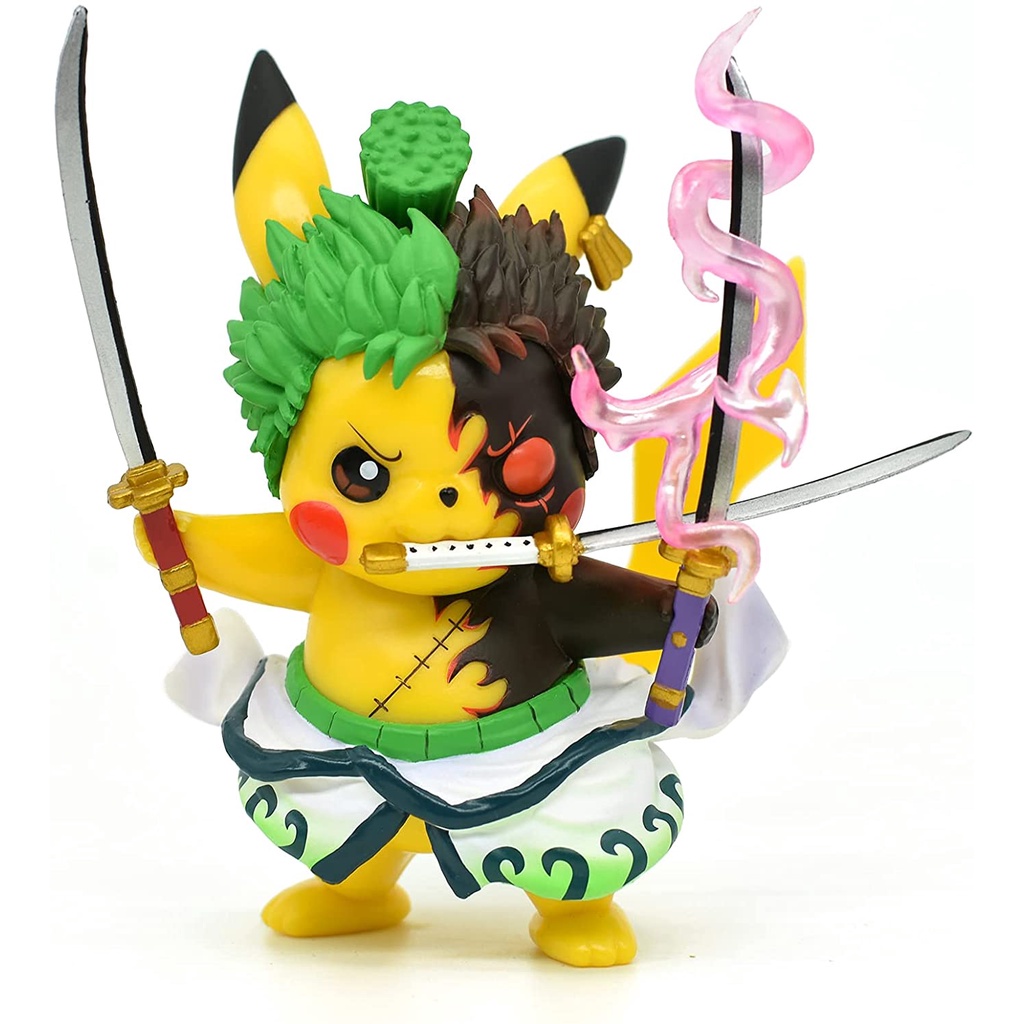 PVC Pokemon Anime Kawaii Pikachu Cosplay Roronoa Zoro Action Figure ...