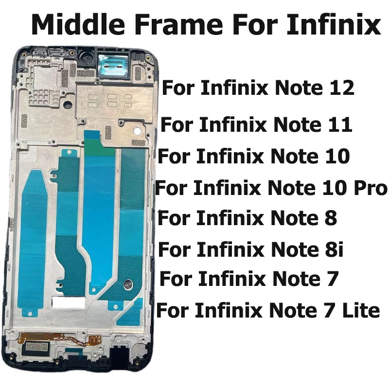 Middle Frame For Infinix Note 12 11 10 8 8i 7 Pro Smart 4 / 4C X653 ...