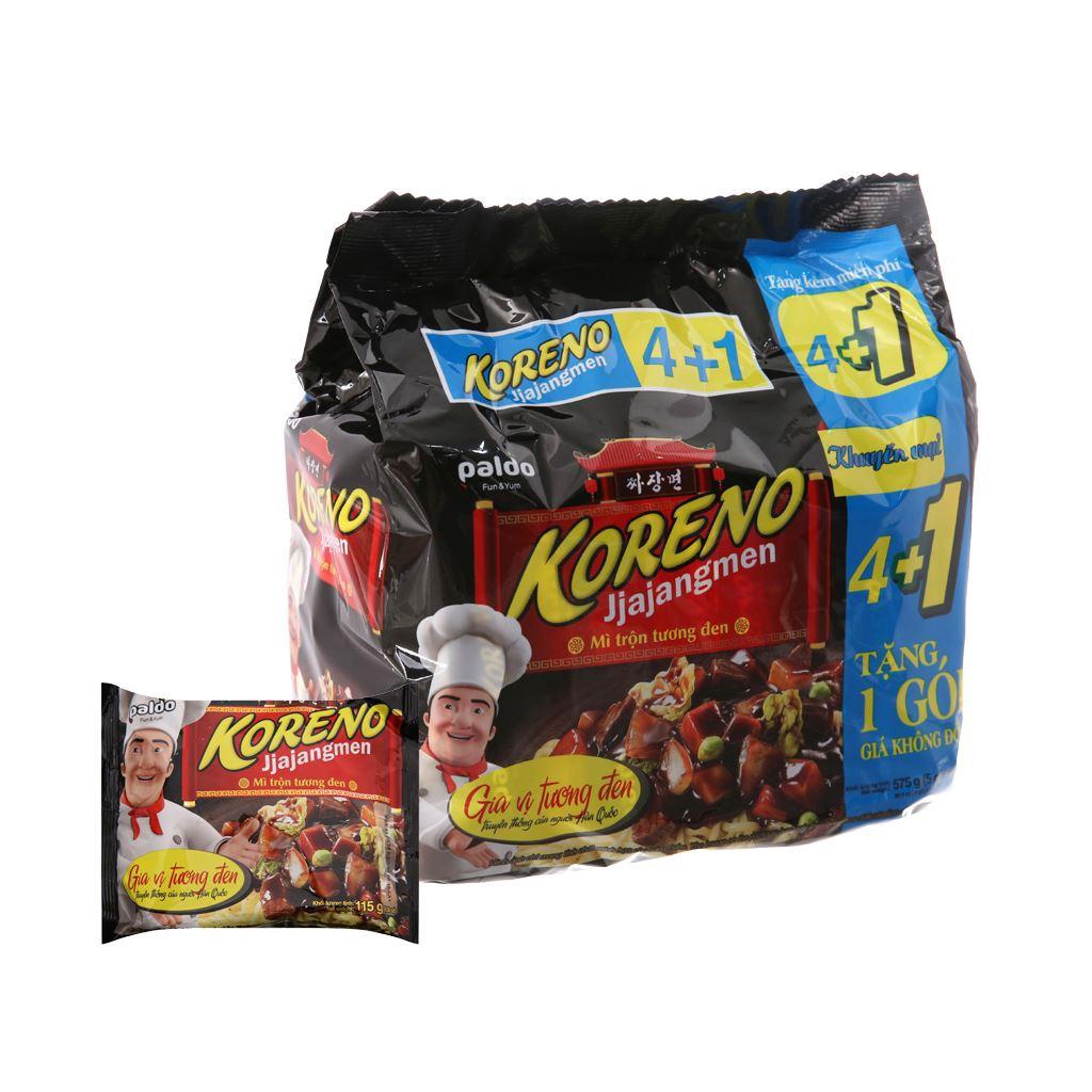 Combo of 5 packs of noodles mixed with Koreno black bean sauce | Shopee ...