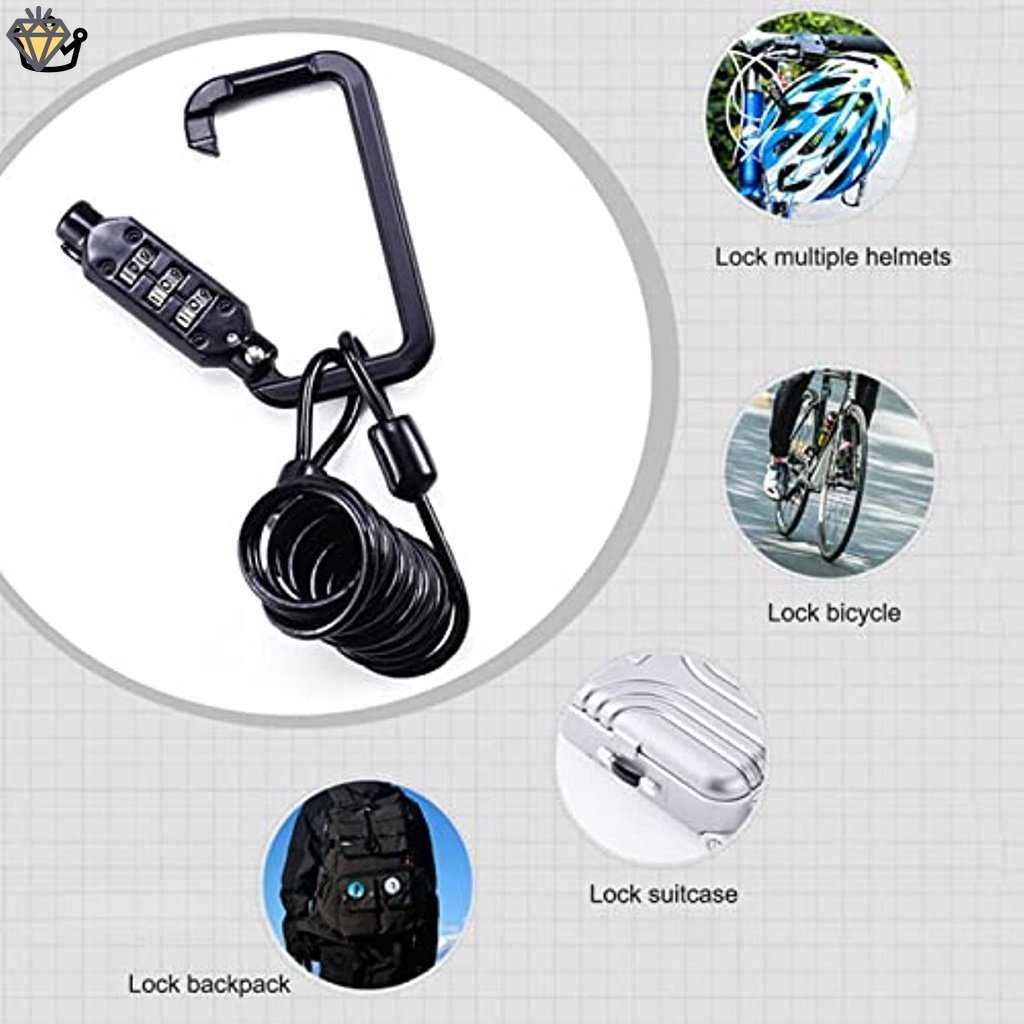 Motorcycle Locks Anti Theft Universal Combination Lock with Cable ...