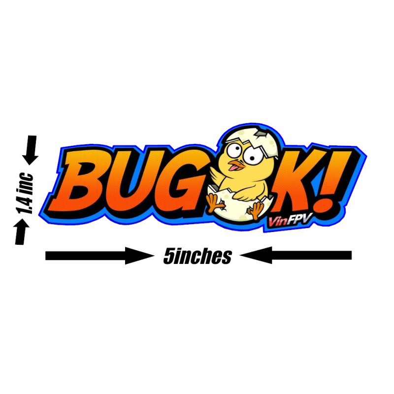 1Pc. BUGOK STICKER LOGO 3years warranty LxH 5"x1.4" *fade proof *water ...