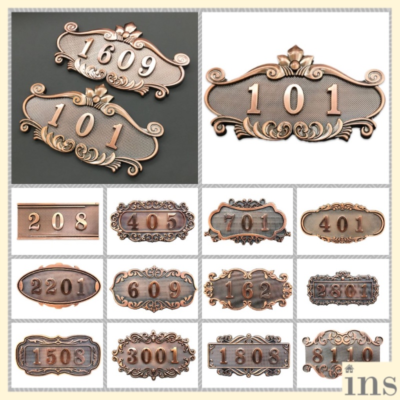 Customize Bronze Metal Look House Number Plate Hotel Room Box | Shopee ...