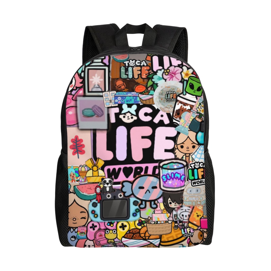 TOCA BOCA Backpack Teenager School Bag Canvas Notebook Backpack Bag ...