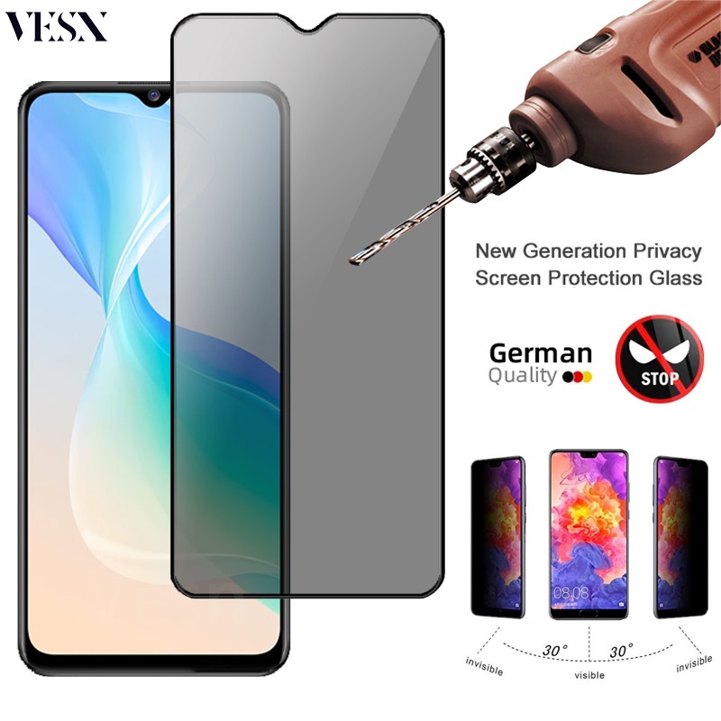 9D Full Anti-Spy Privacy Tempered Glass Screen Protector For VIVO Y39 Y29s Y29T Y29 Y19s Y28 ...