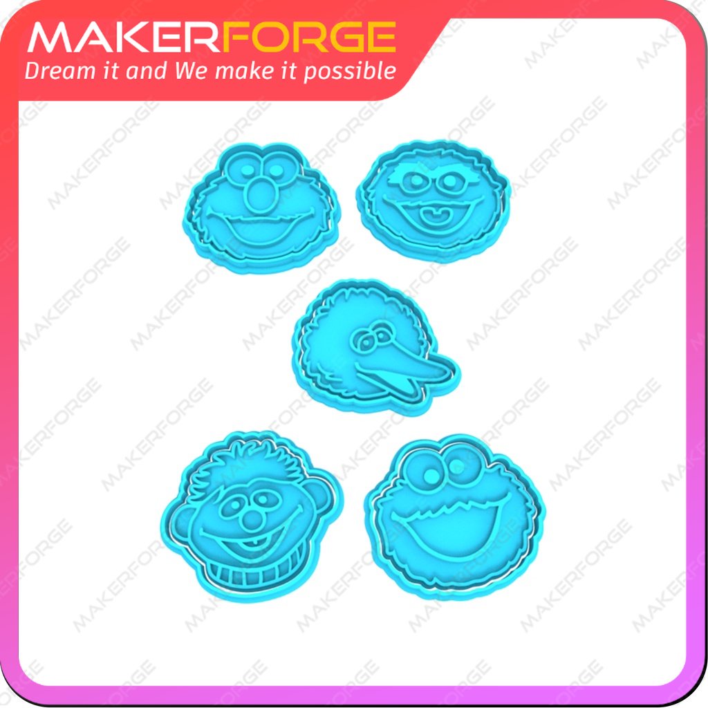 Sesame Street Cookie Cutter Fondant Cutter Clay Cutter Collection ...