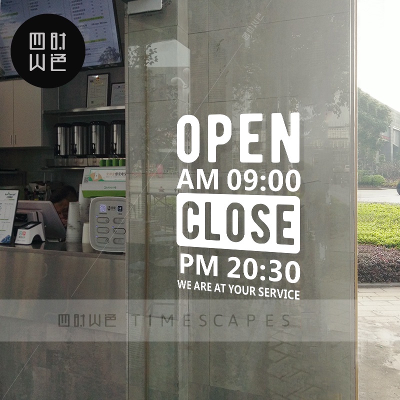 Business Hours Customize Open Close Glass Door Stickers Welcome to ...