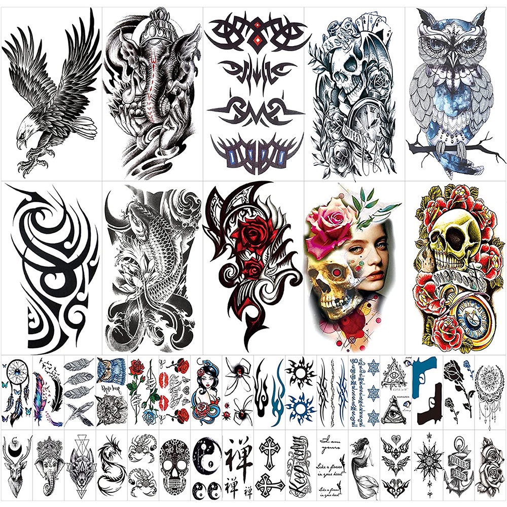 42 PCS Color Temporary Fake Tattoo Animal Waterproof Tattoo Sticker ...