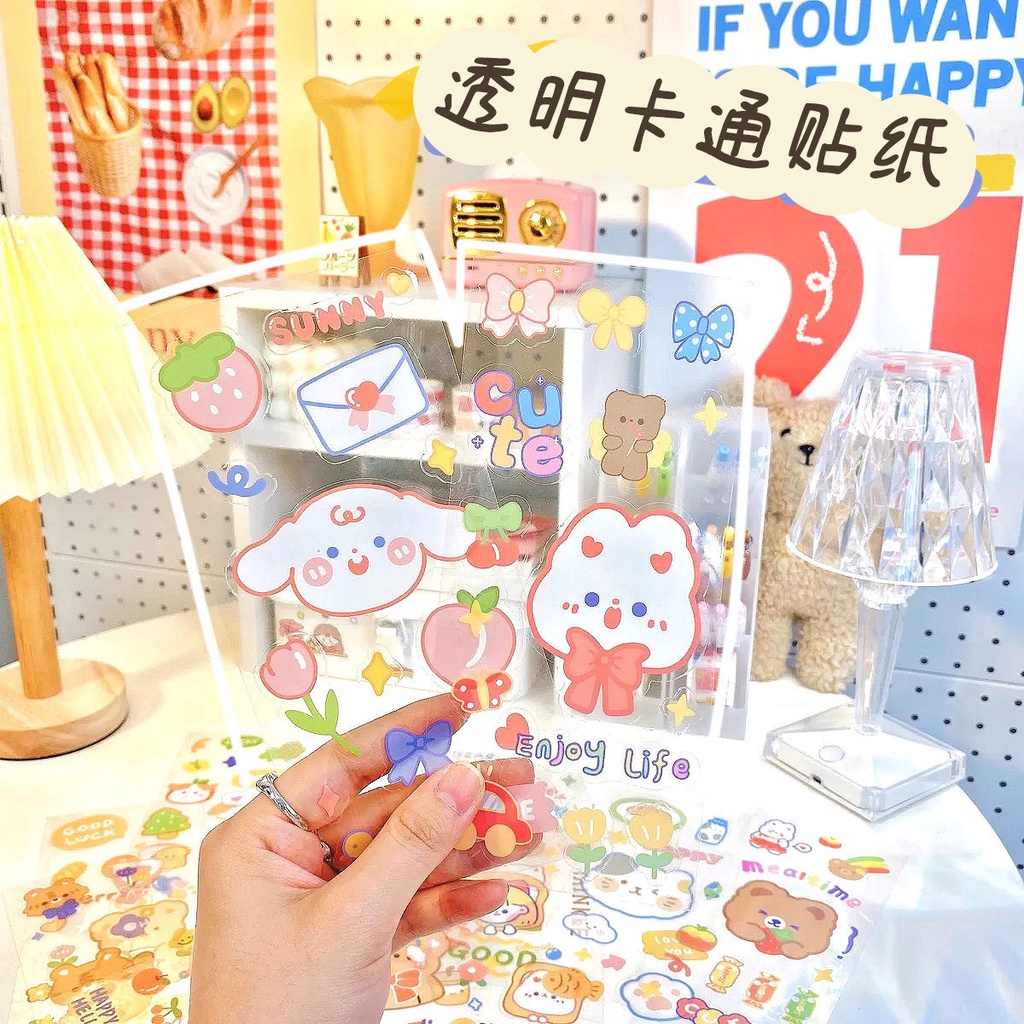 Original PVC Cartoon Traceless Sticker Transparent Ledger Vacuum Cup ...