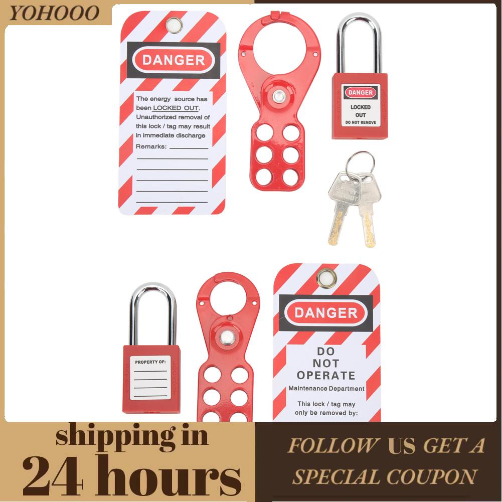 Yohooo Lockout Tagout Kit With Safety Hasp Padlock Loto Tag Keys Tamper ...