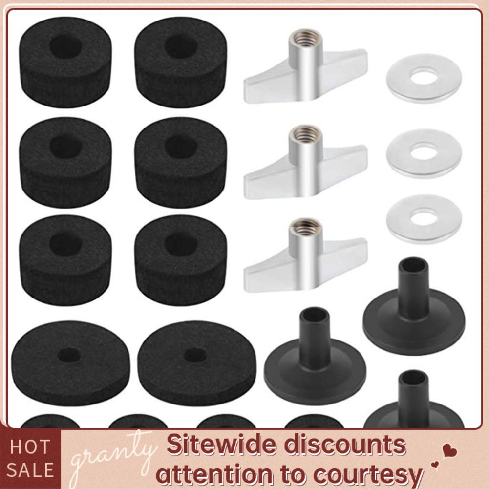 Granty 21Pcs Drum Felt Pad Kit Cymbal Stand Felts Non Slip Replacement ...