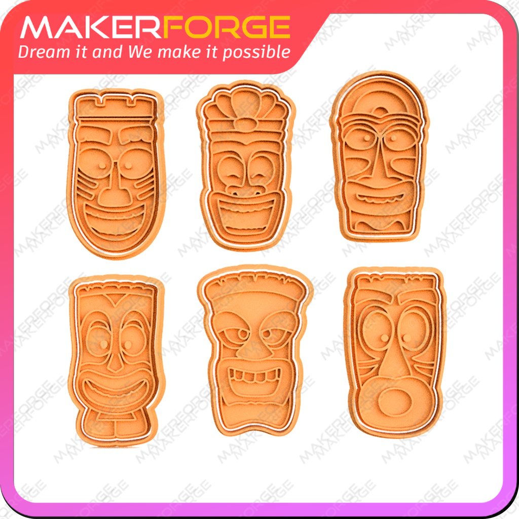 Tiki Mask Themed Cookie Cutter Fondant Cutter Clay Cutter Collection ...