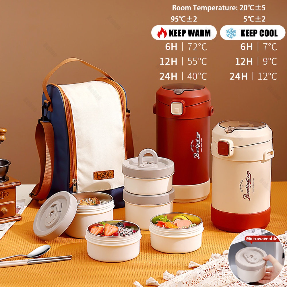 24h Insulated Lunch Box 304 Stainless Steel Microwaveable Lunch Box ...