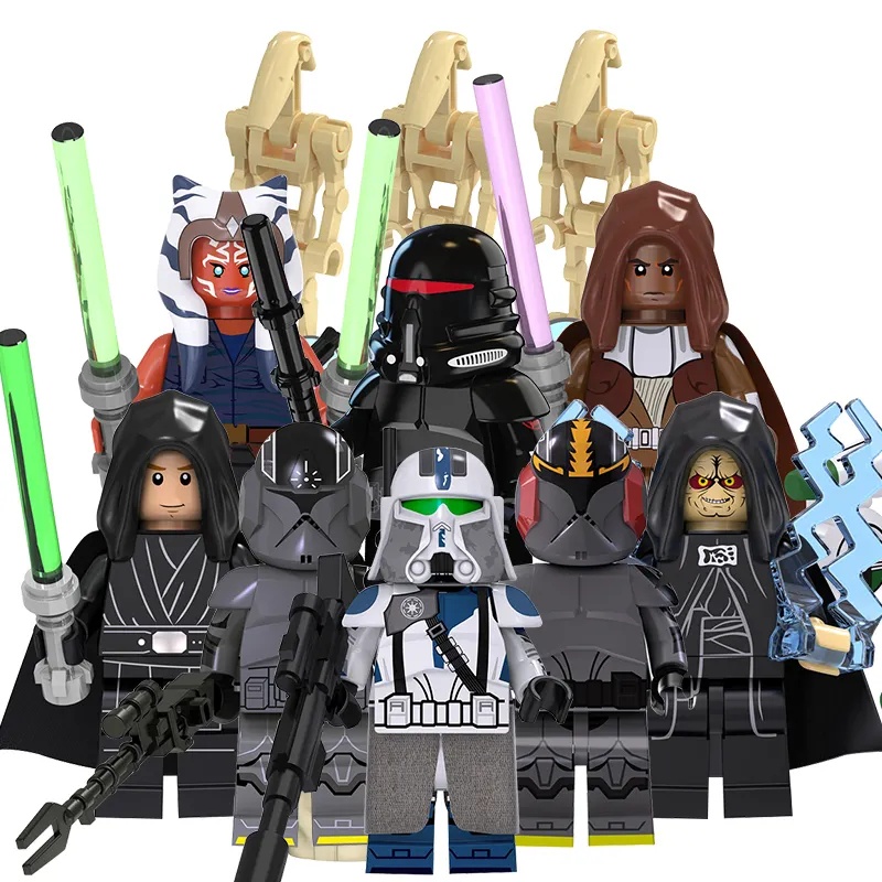 Space Wars Ahsoka Mace Windu Luke Skywalker with Baby Yoda Palpatine ...