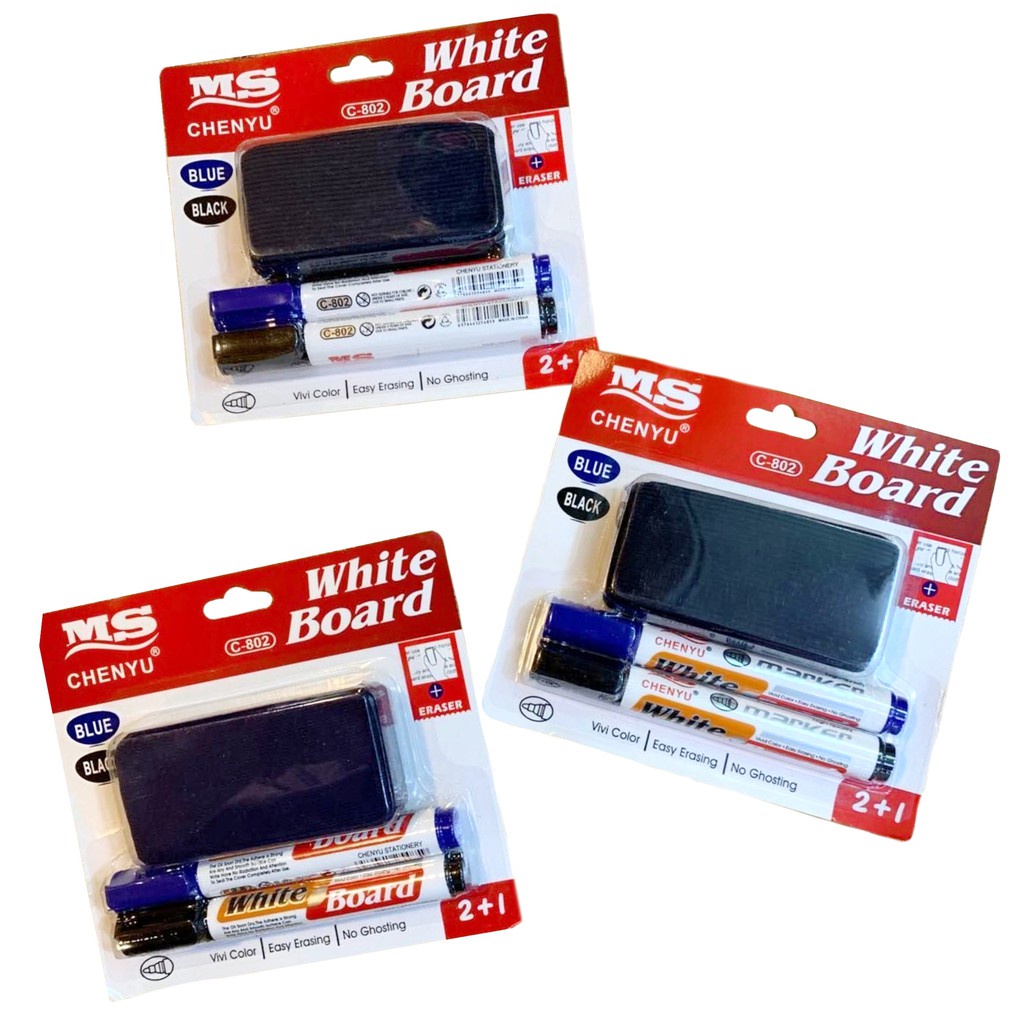 CSQUARE MS WHITEBOARD MARKER WITH ERASER BOX | Shopee Philippines