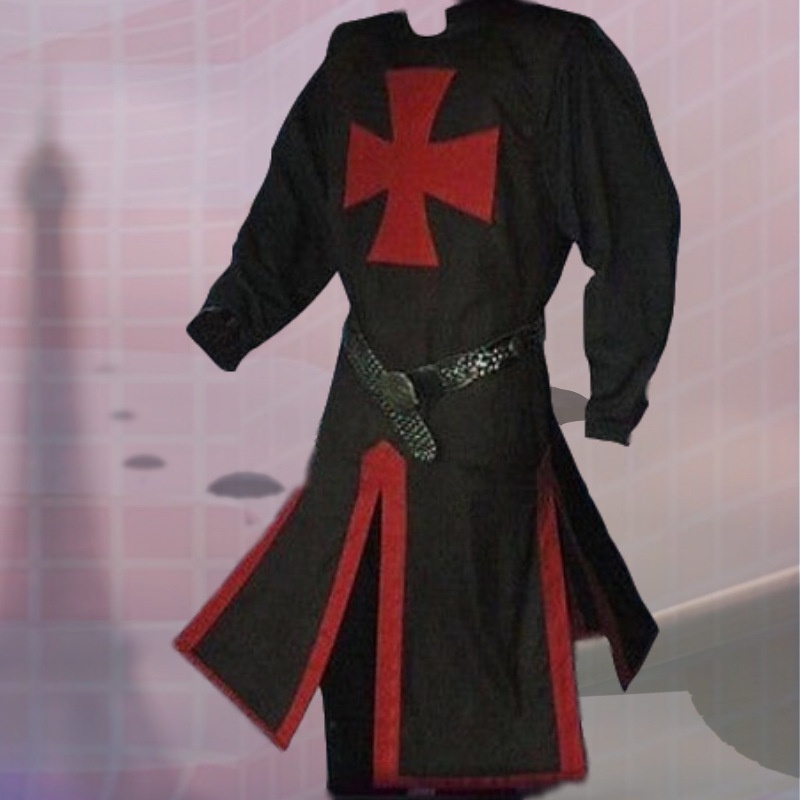 Adult Men Medieval Crusader Cosplay Robes Templar Knight Crusader