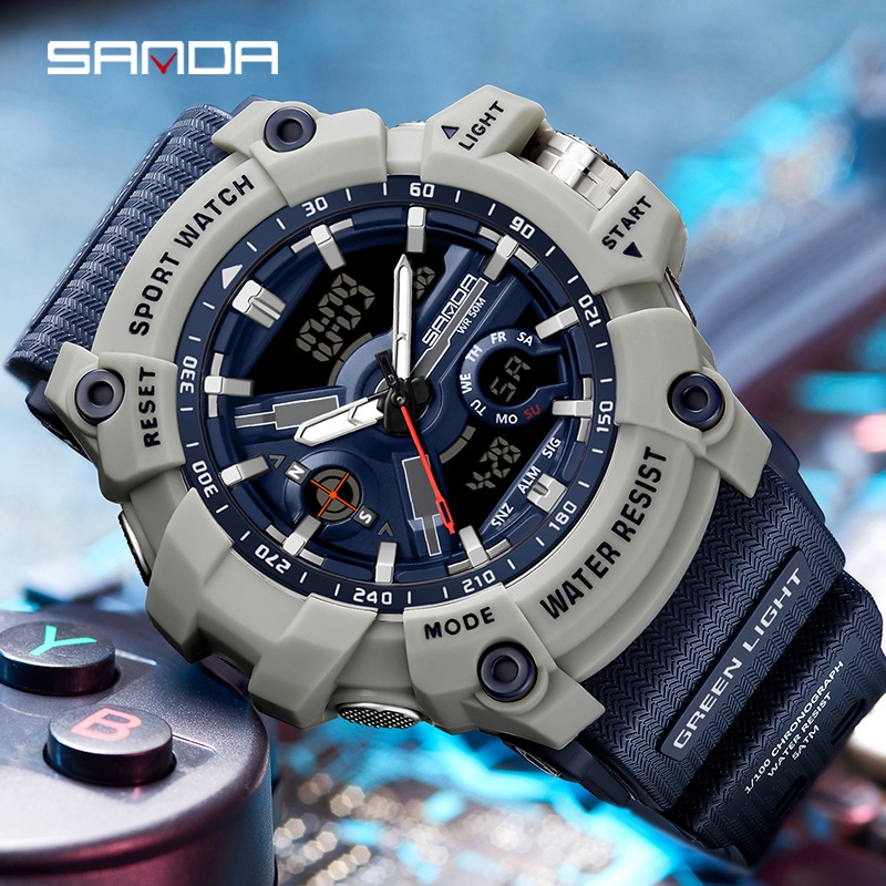 Sanda Fall-resistant Military Multi-display Dial Luminous Luxury Quartz ...