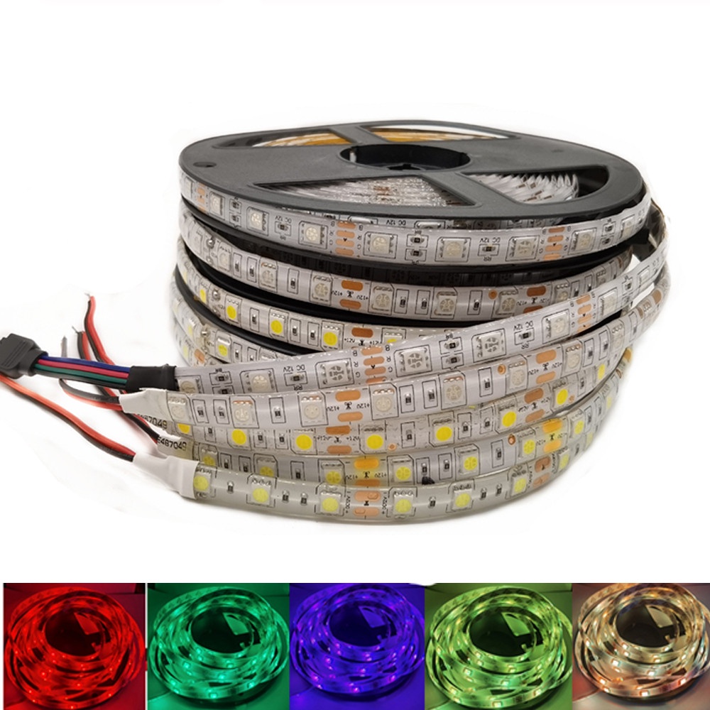 5Meters DC5V 12V 24V 60Leds/m RGB LED Strip Light Waterproof 5050 5M 300Leds Flexible RGB Led ...