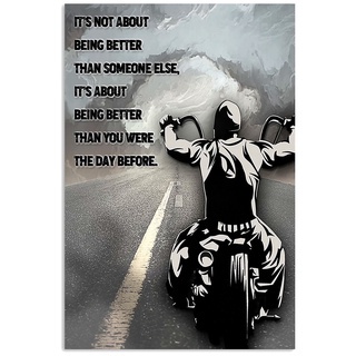 Racing Retro Motorcycle Poster Off-Road Race Begins I Ride ...