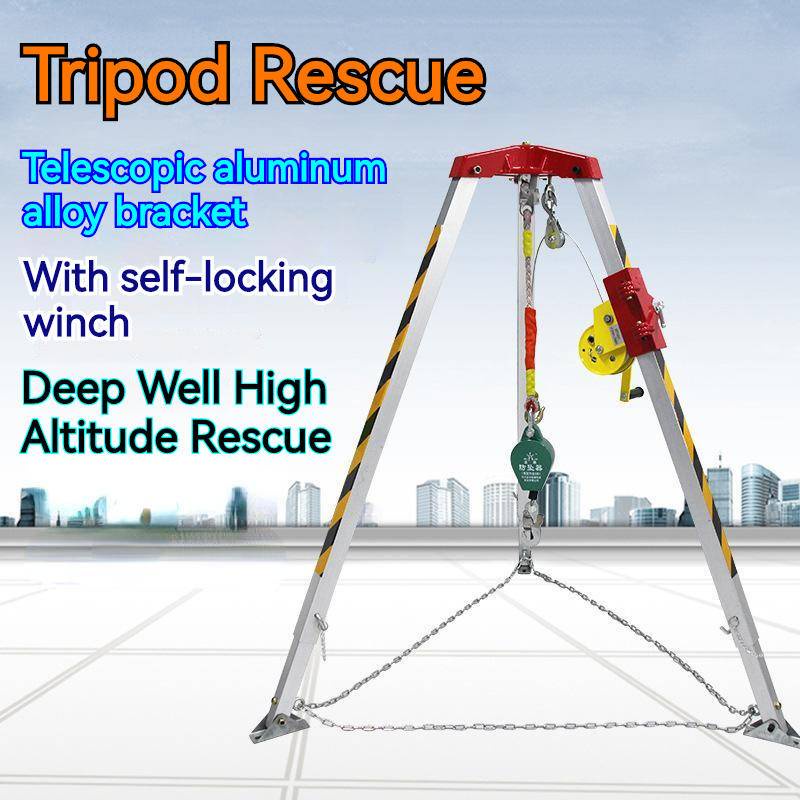 Aluminum alloy tripod emergency rescue limited space triangular lifting ...