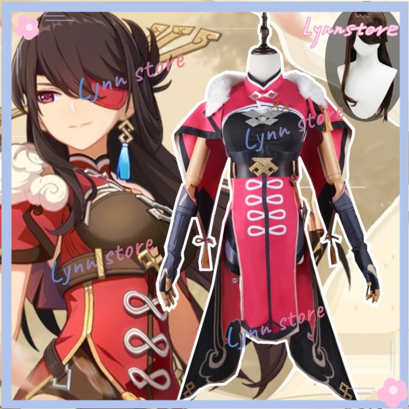 ''GENSHIN IMPACT'' BEIDOU Cosplay Costume Women Black Red Dress GENSHIN ...