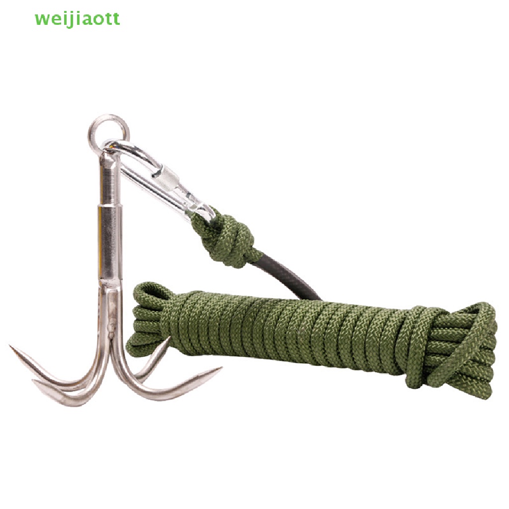 weijiaott Hiking Stainless Steel Claw Carabiner Multi-functional Climbing Hook Grappling Hook ...