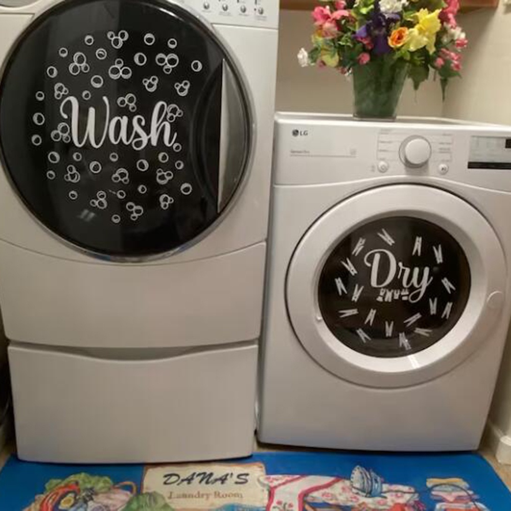 Laundry Room Wash and Dry Decals Vinyl Sticker Washer and Dryer ...