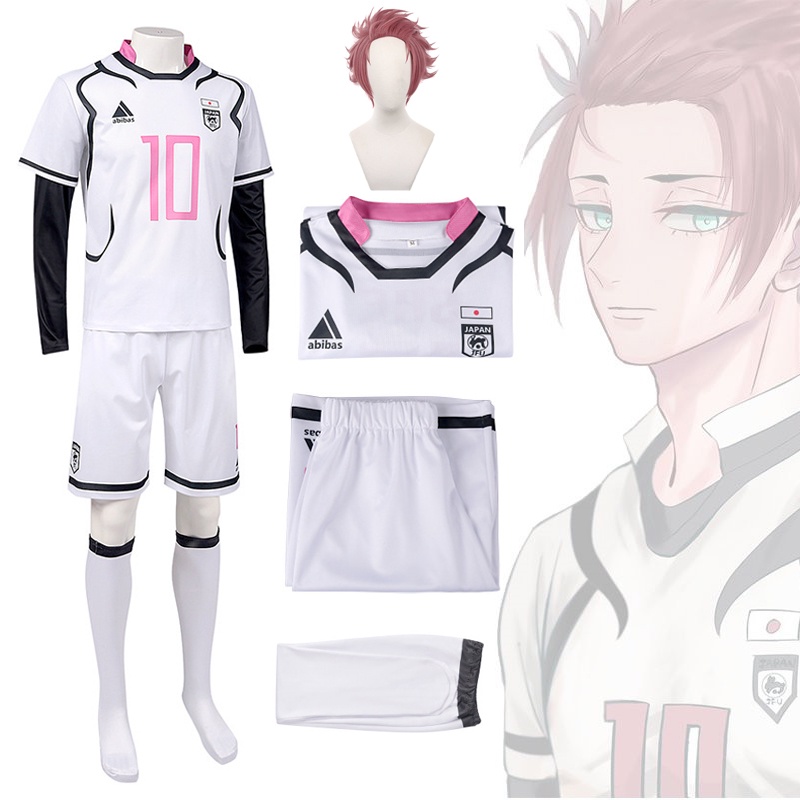 Blue Lock Anime Cosplay Costume Wig Sae U20 Football Soccer White Team ...