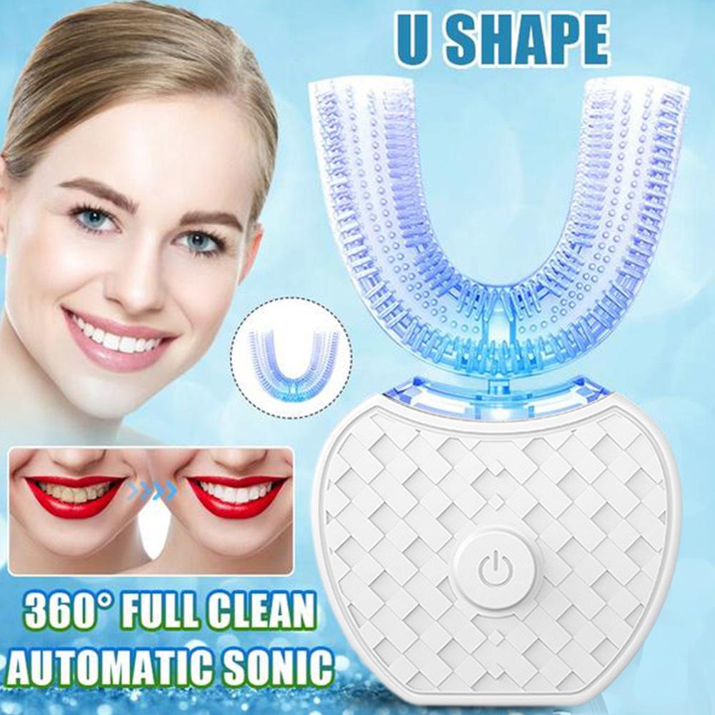 Adults Electric Toothbrush U-shaped Ultrasonic Vibration Toothbrush ...