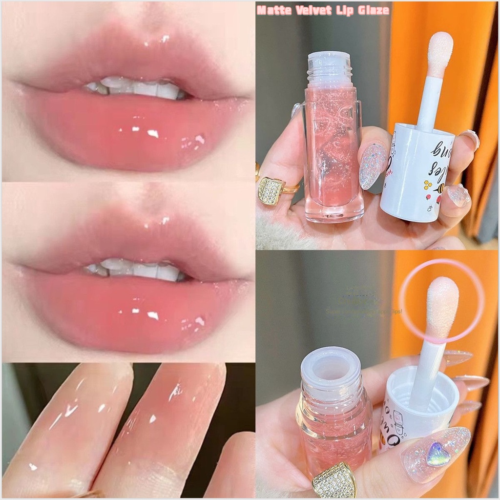 COD Velvet Matte Lip Glaze Peach Milk Honey Lip Oil Long lasting ...