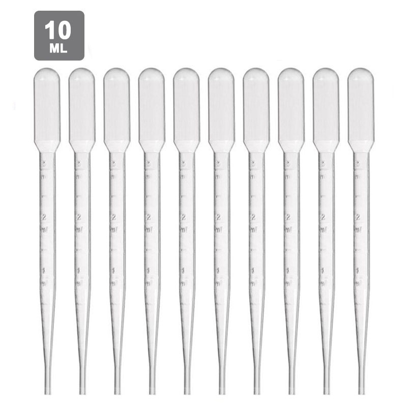 10Pieces of Disposable Plastic Scientific Laboratory Pipette Scale ...