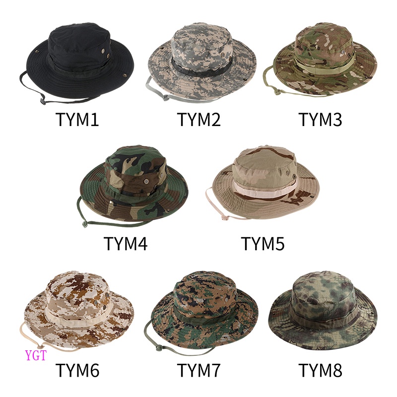 YGT Camouflage Bonnie Hats Men Tactical Bucket Hats Military Panama ...