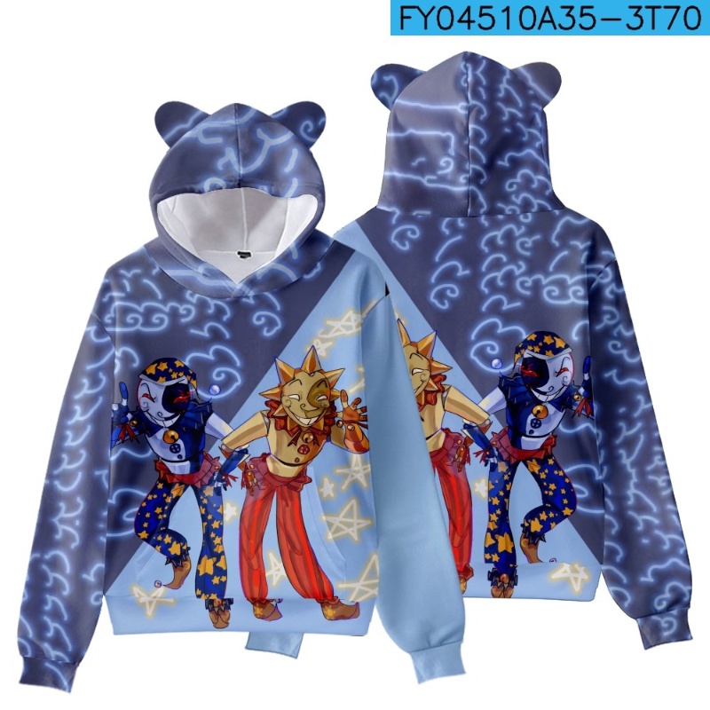 Fnaf Sundrop Moondrop 3D Print Hoodies Security Breach Sunrise BOSS ...