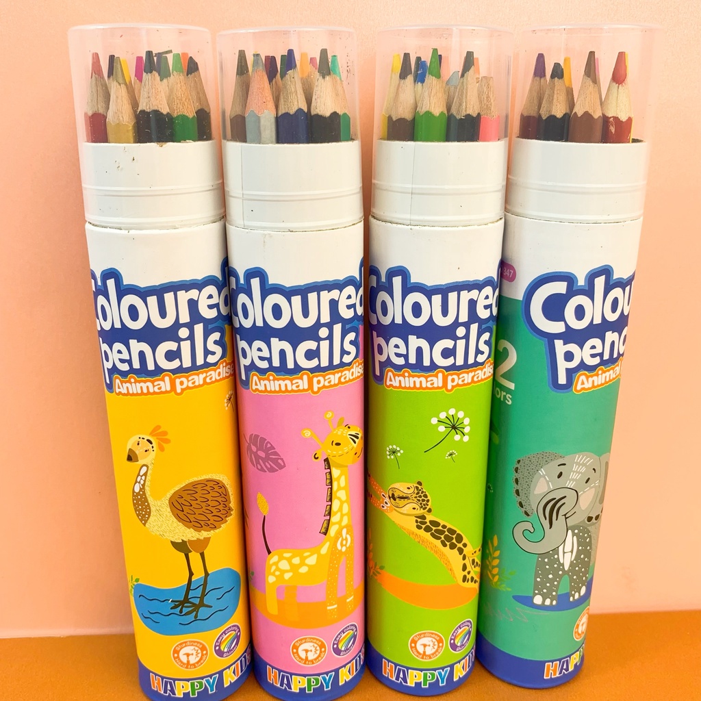12pcs/1box Coloured Pencils 12 Colors Lapis School Supplies | Shopee ...