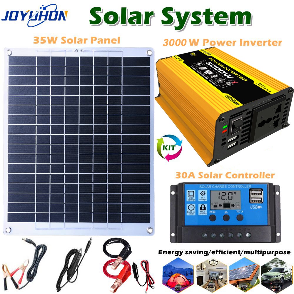 JOYUHON Solar Kit 3000W Solar Inverter 35W Solar Panel 30A Controller ...