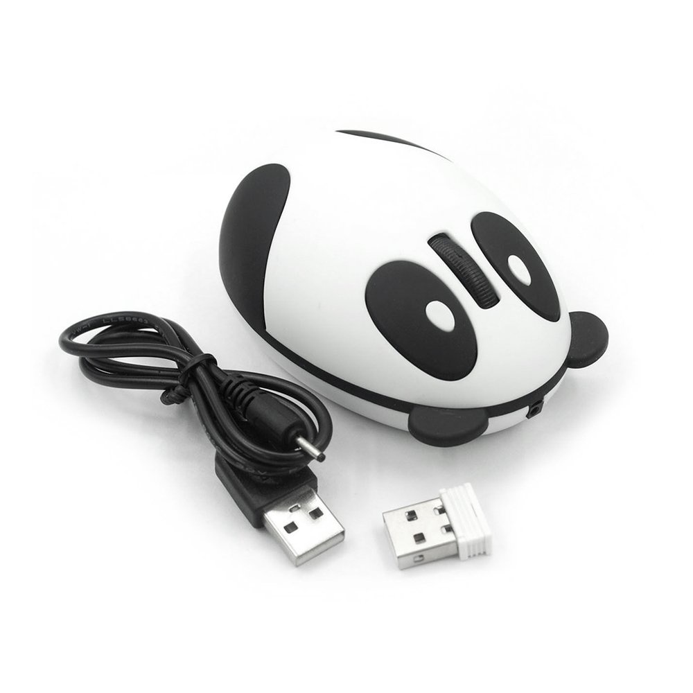 Ergonomic 2.4GHz Wireless Rechargeable Optical Panda Shape Computer ...