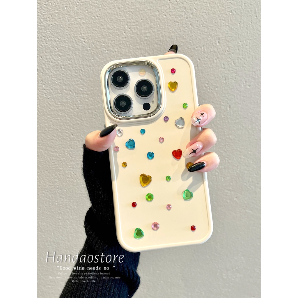 Huiwanju INS color sticker diamond couple suitable for IP14Promax IP13 ...