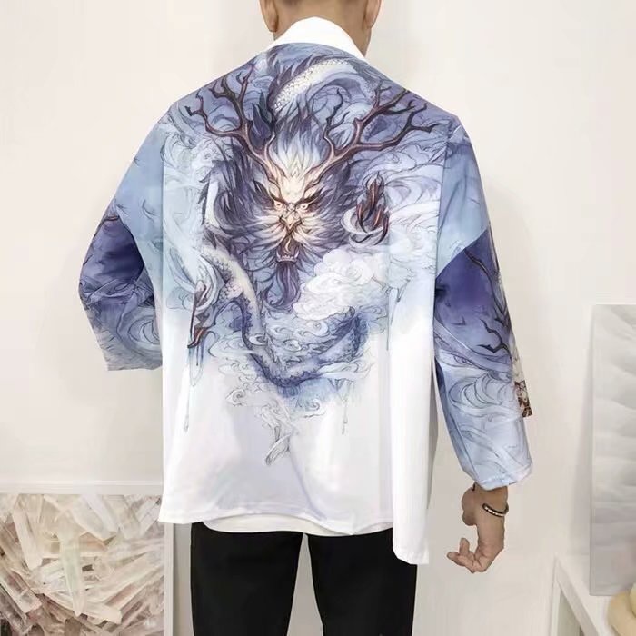 Chinese Style Layman Cloak Jacket Ethnic Ancient Costume Taoist Robe ...