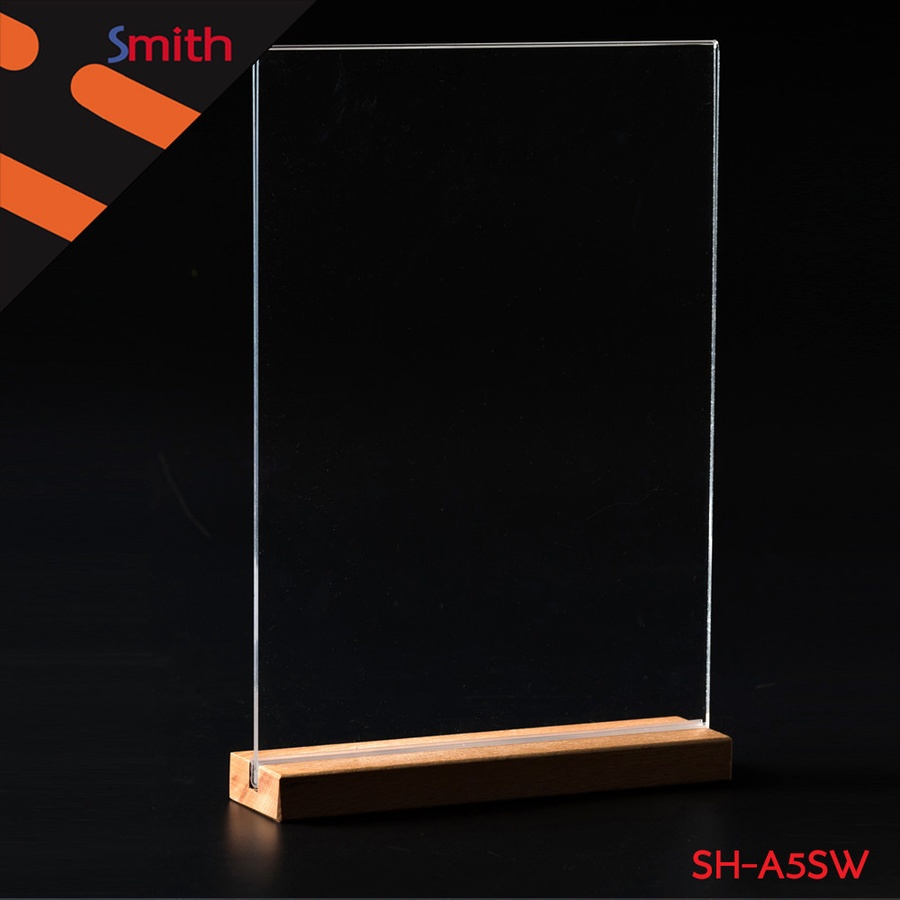 Acrylic Sign Wooden Base A5 Vertical SH-A5SW SMITH Size 15x21cm ...