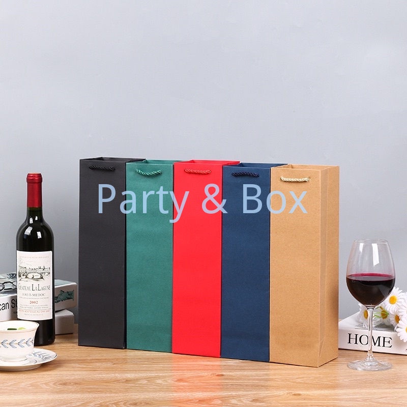 1pc Premium Quality Wine Paper Bag giveaways flower paper bag Kraft ...