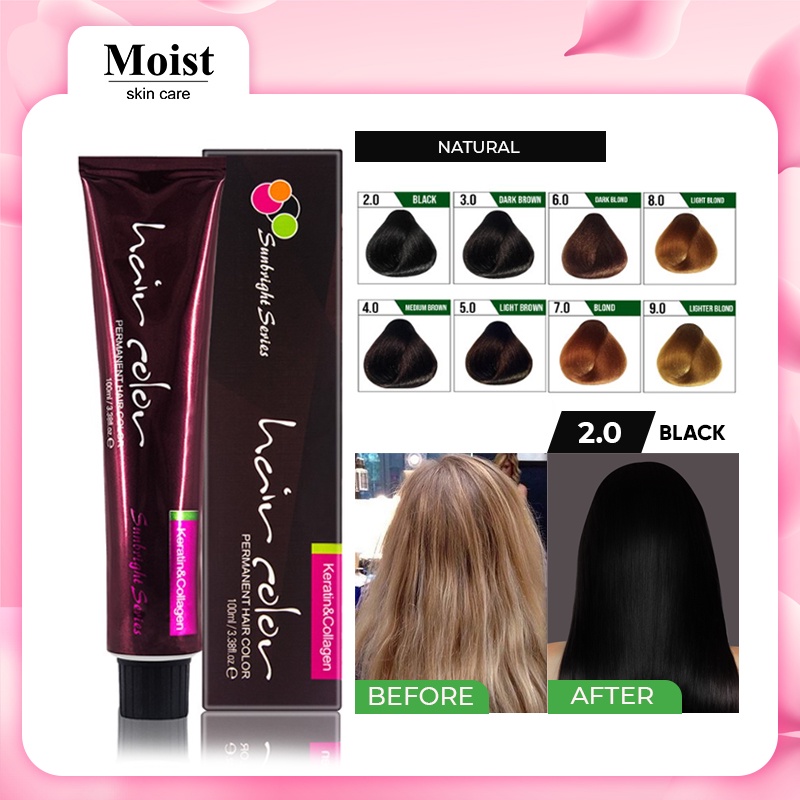 Sunbright Series Hair Color 100g Black Blond Brown Dye Cream Basic ...