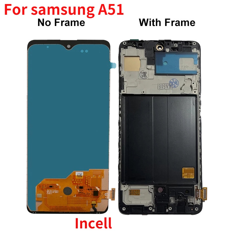 incell oled For Samsung Galaxy A51 LCD A515 Display A515F/DS A515FD LCD Touch Screen Frame full ...