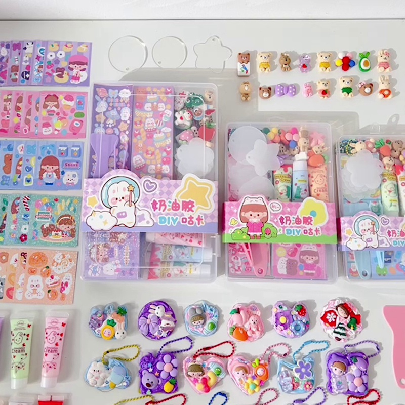 248 Pcs Boxed Creative Cream Gum Guka Stickers Material Set Student ...