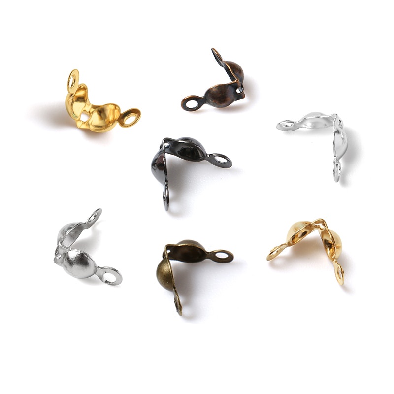 200pcs/lot Connector Clasps Fitting 4*8mm Ball Chain End Crimp Beads ...