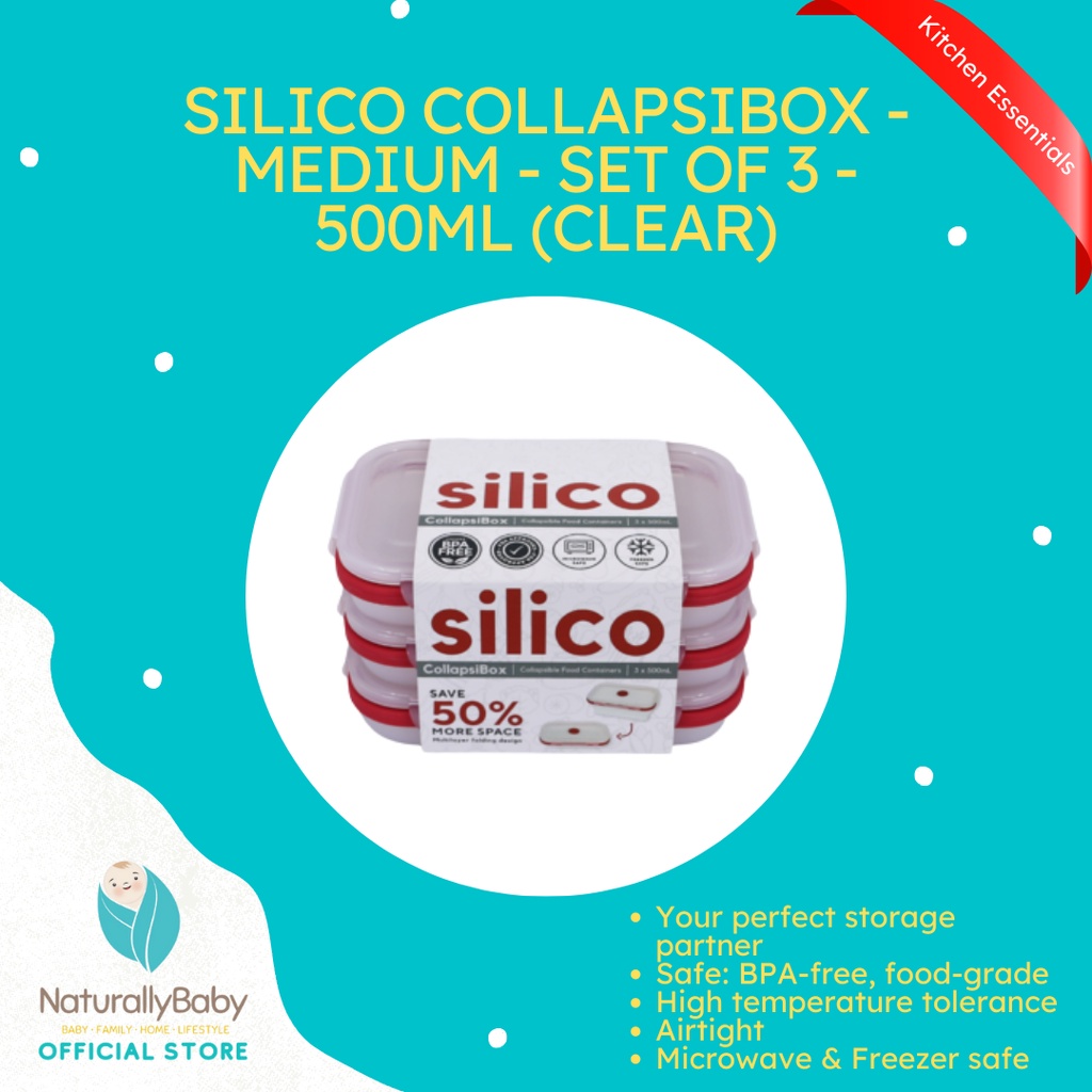 Silico CollapsiBox - Medium - Set of 3 - 500ml (Clear) | Shopee Philippines