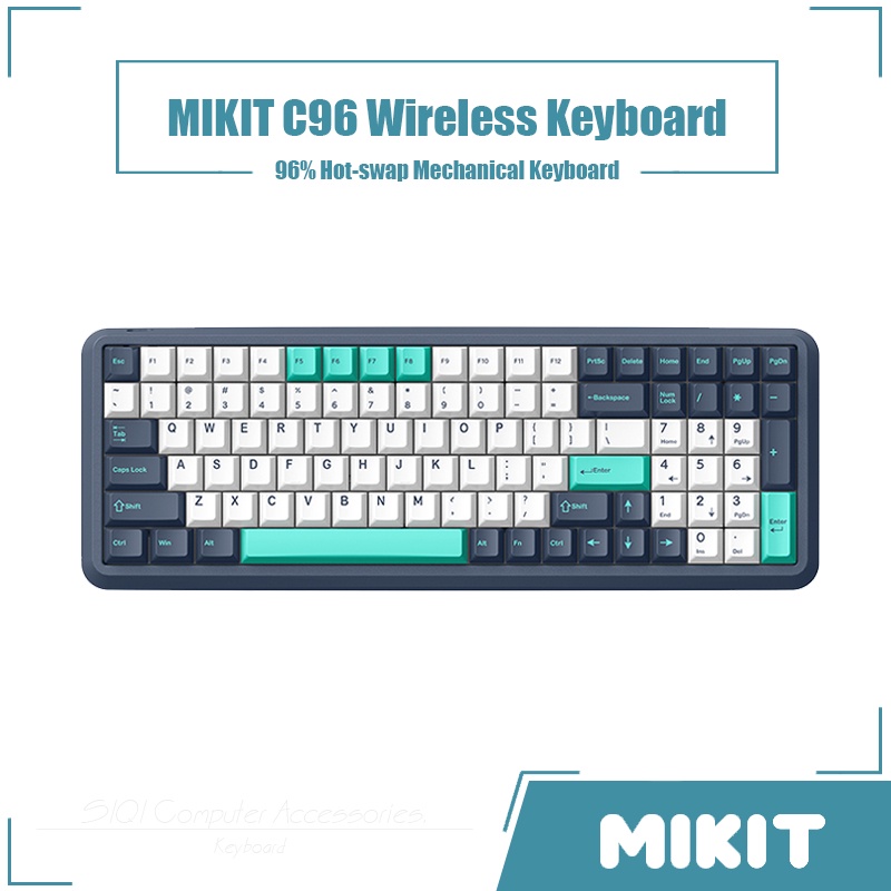 MIKIT C96 Wireless Mechanical Keyboard Hot-swap RGB Bluetooth 5.1/Cable ...
