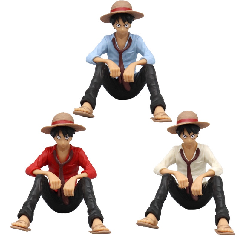 New One Piece straw hat Monkey D. Luffy sitting figure car decoration ...
