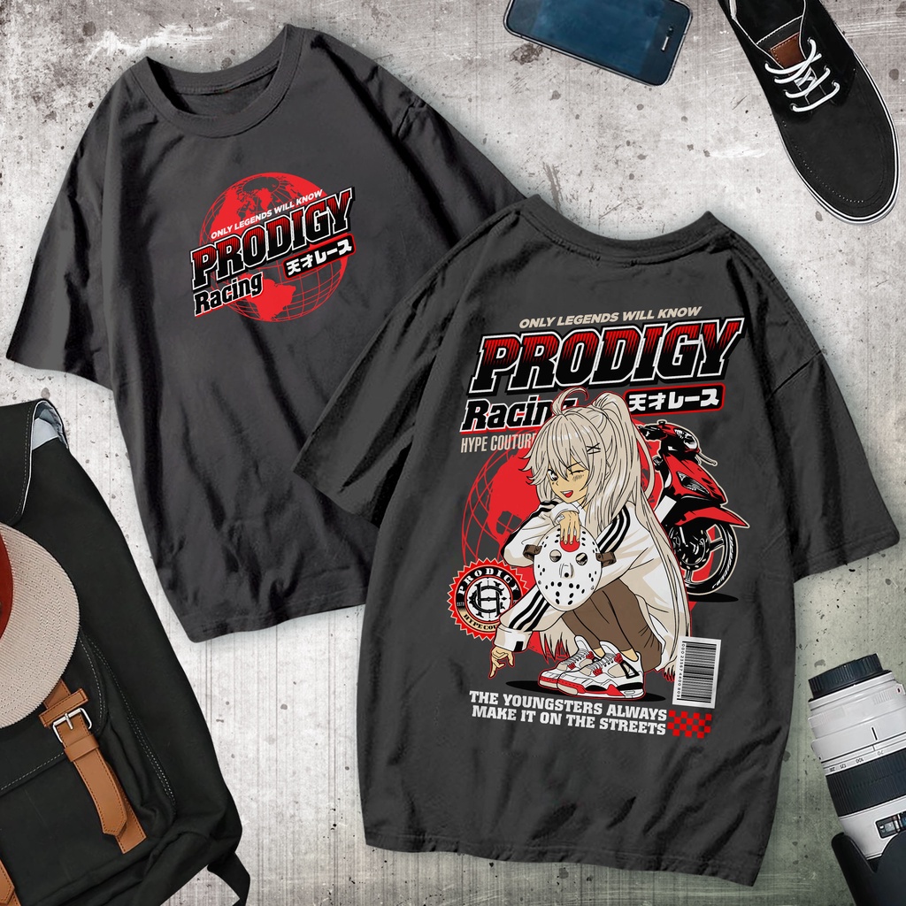 Prodigy Tees BIKER GIRL Designs Oversize White T shirt Premium unisex ...