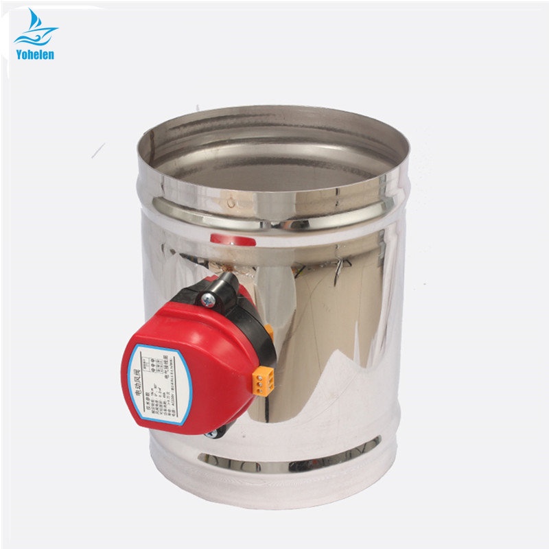 80/100/125/150/200mm stainless steel electric air duct damper valve ...